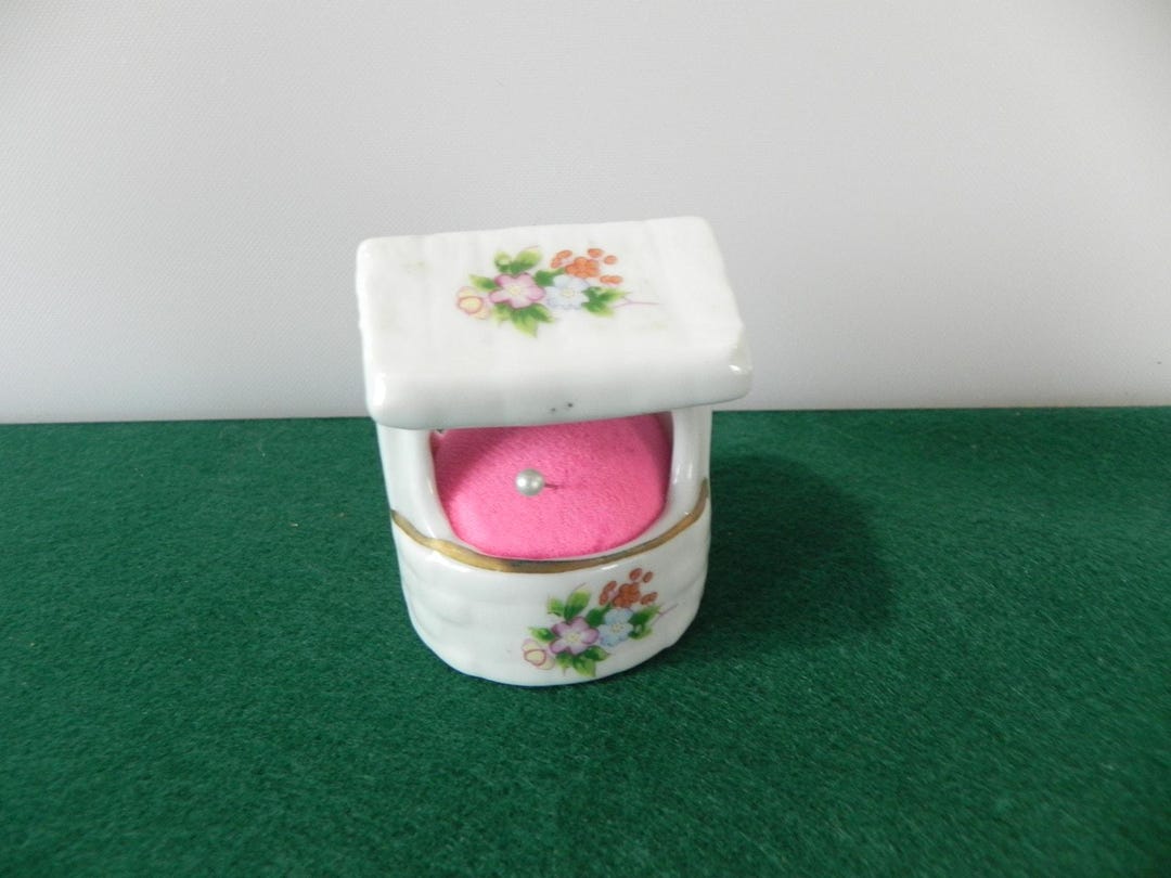 Vintage Sweet Floral Wishing Well Pin Cushion With Thimble Holder - Etsy