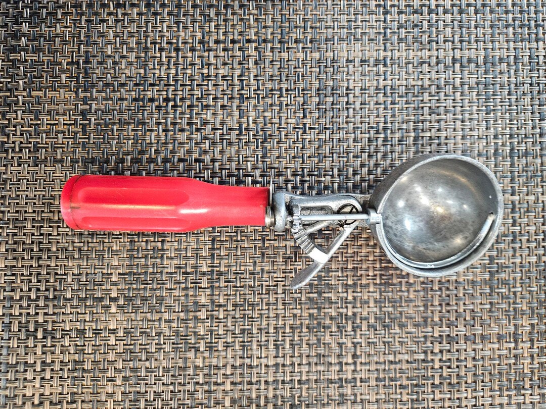 Progressive Ice Cream Scoop Red Handle Mechanical Vintage - Etsy