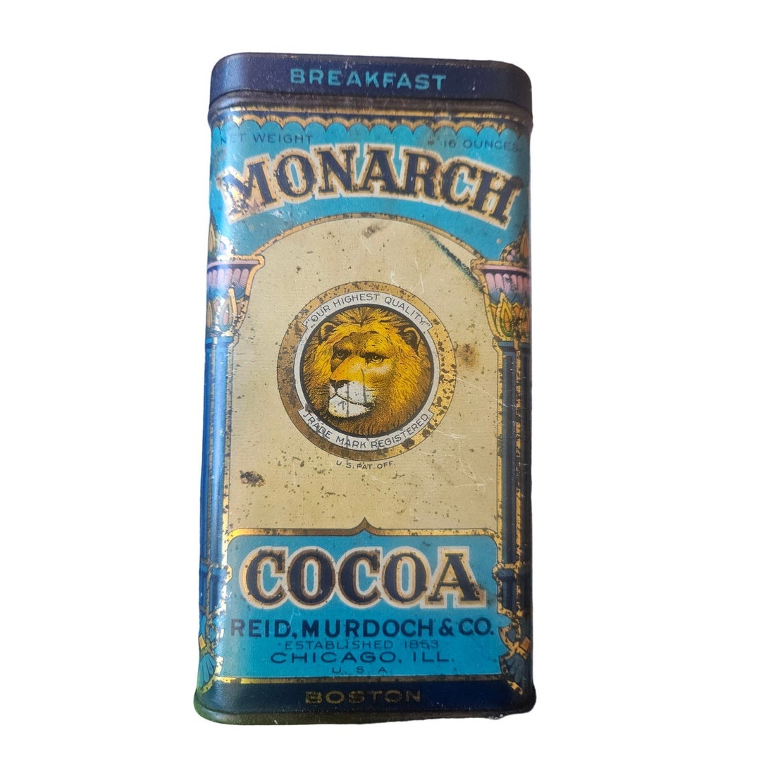 Vintage Monarch Cocoa Tin 16 Oz Tin, Reid Murdoch & Co, Great Graphics ...