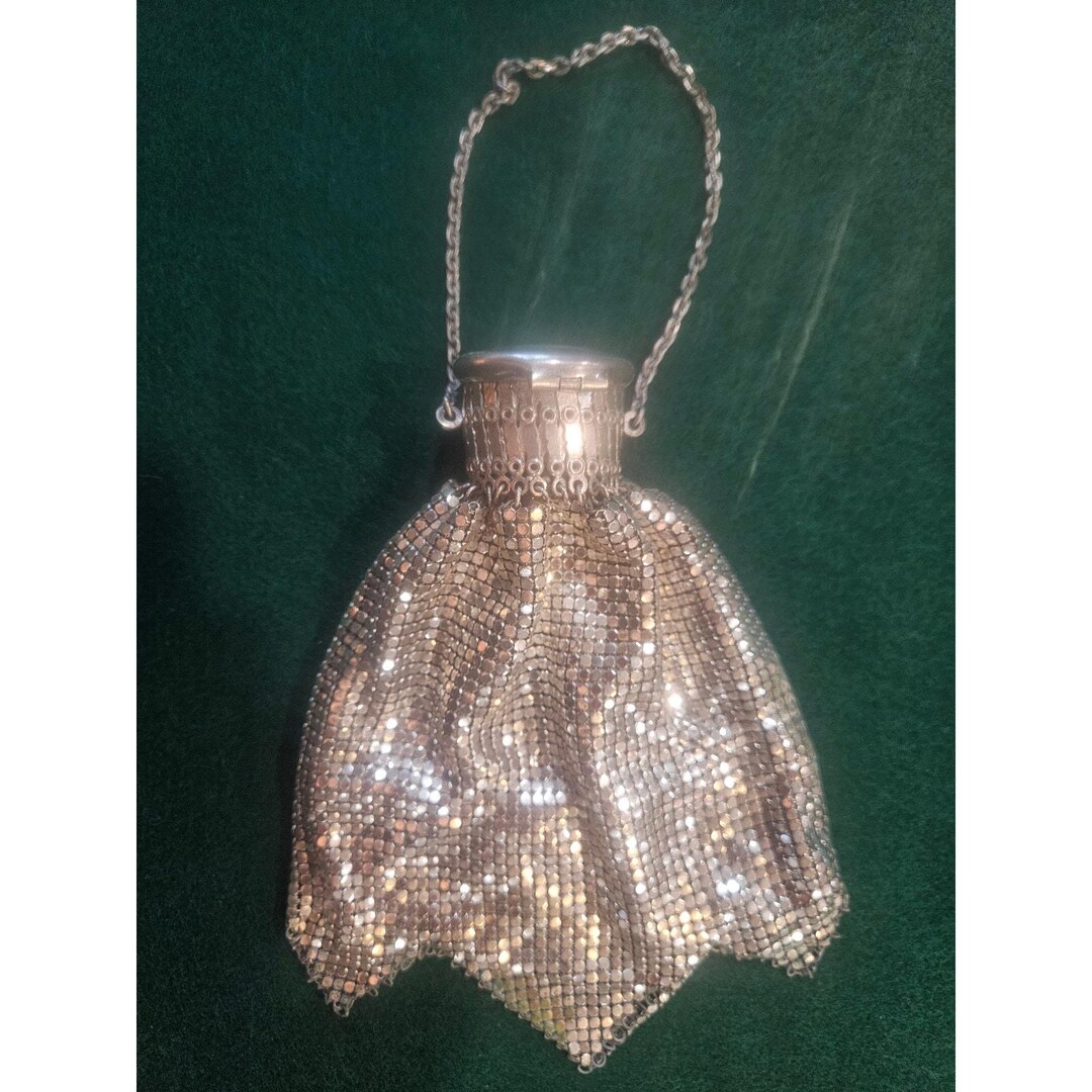 Silver Mesh Gate Top Purse Whiting Davis Wedding Purse Accordion Bridal ...