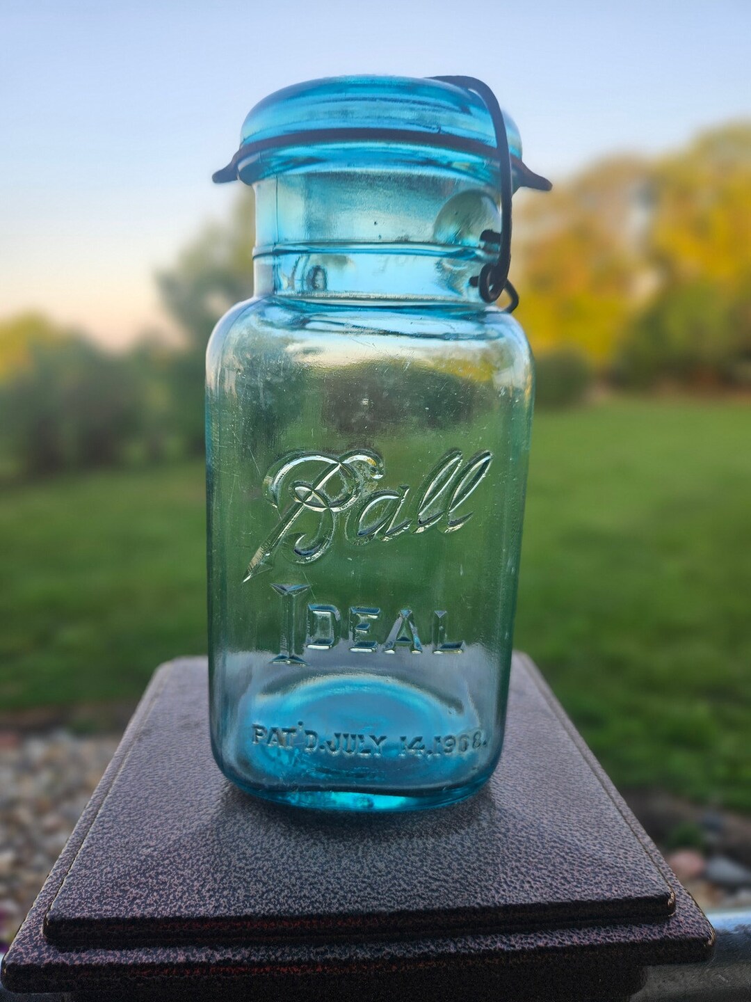 Antique Fruit Jar Qt. Square Ball Ideal Pat'd July 1908 Rb207 - Etsy