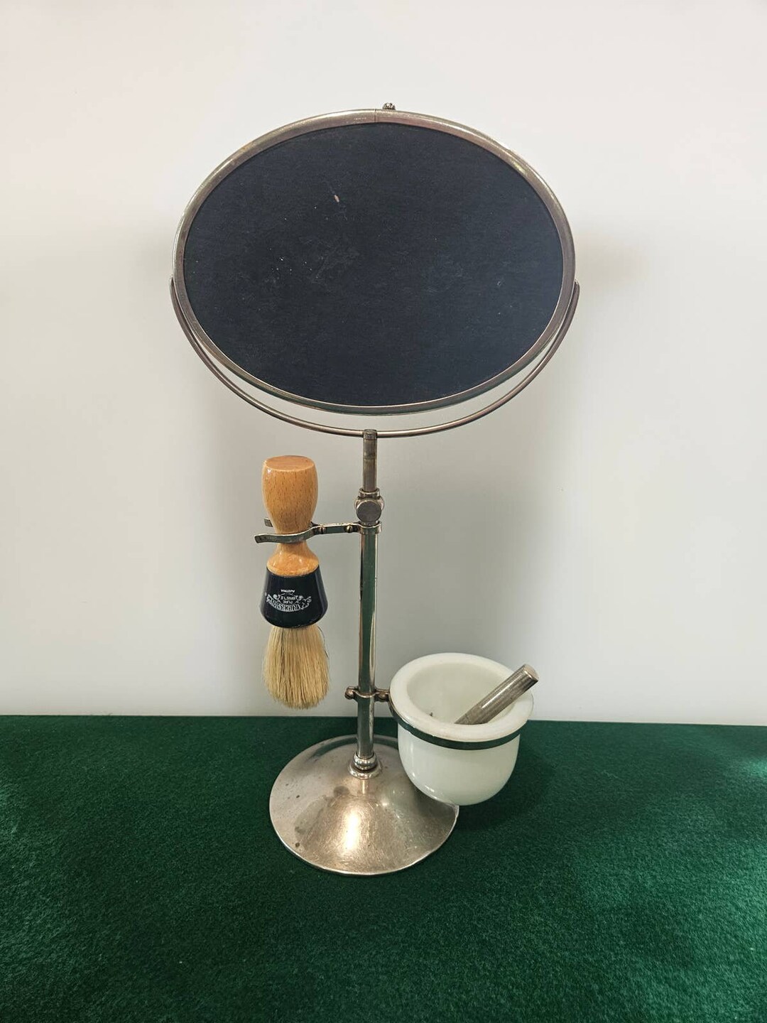 Antique Adjustable Nickel Plated Oval Glass Shaving Mirror - Etsy