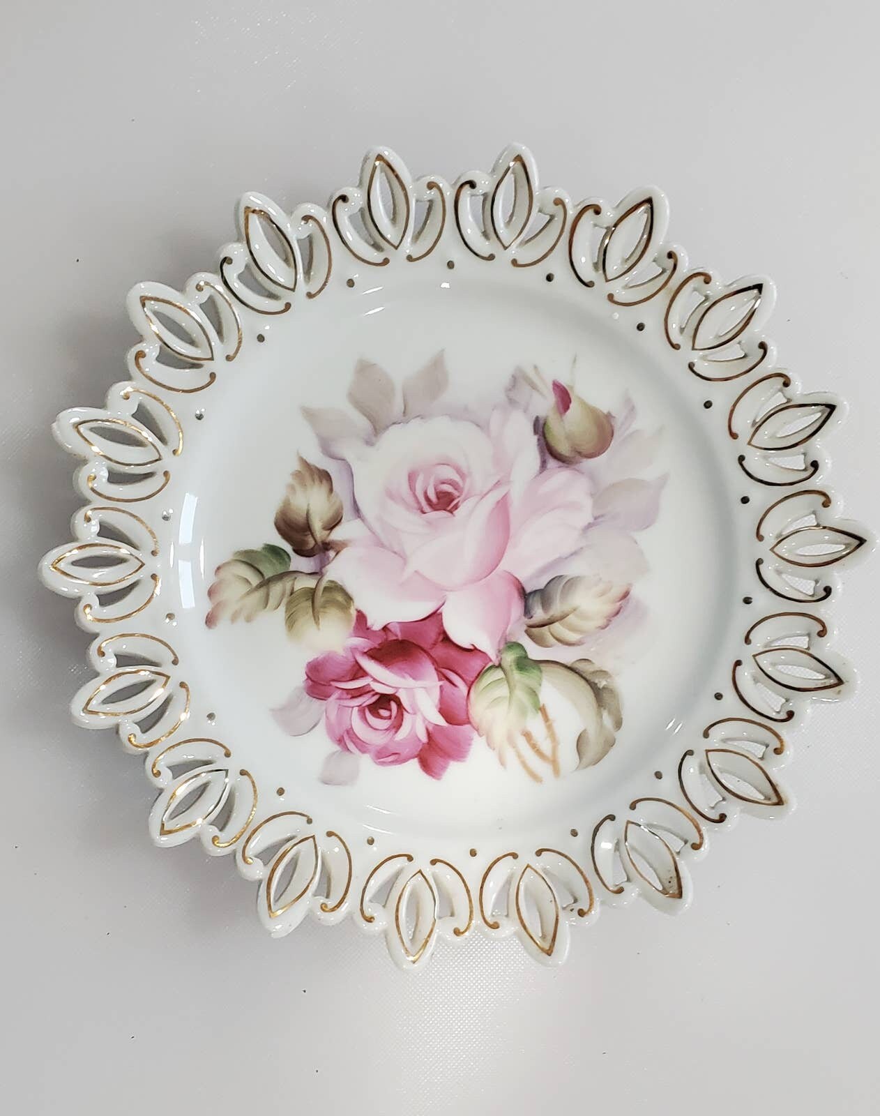 Vintage Flower Plates, 1960's Lefton Decorative Flower Plates, Hanging ...