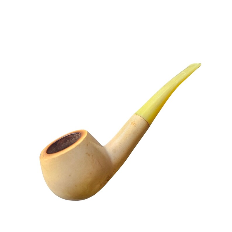 Vintage Estate Smoking Pipe 1960s Austrian Meerschaum Bent Apple With a ...