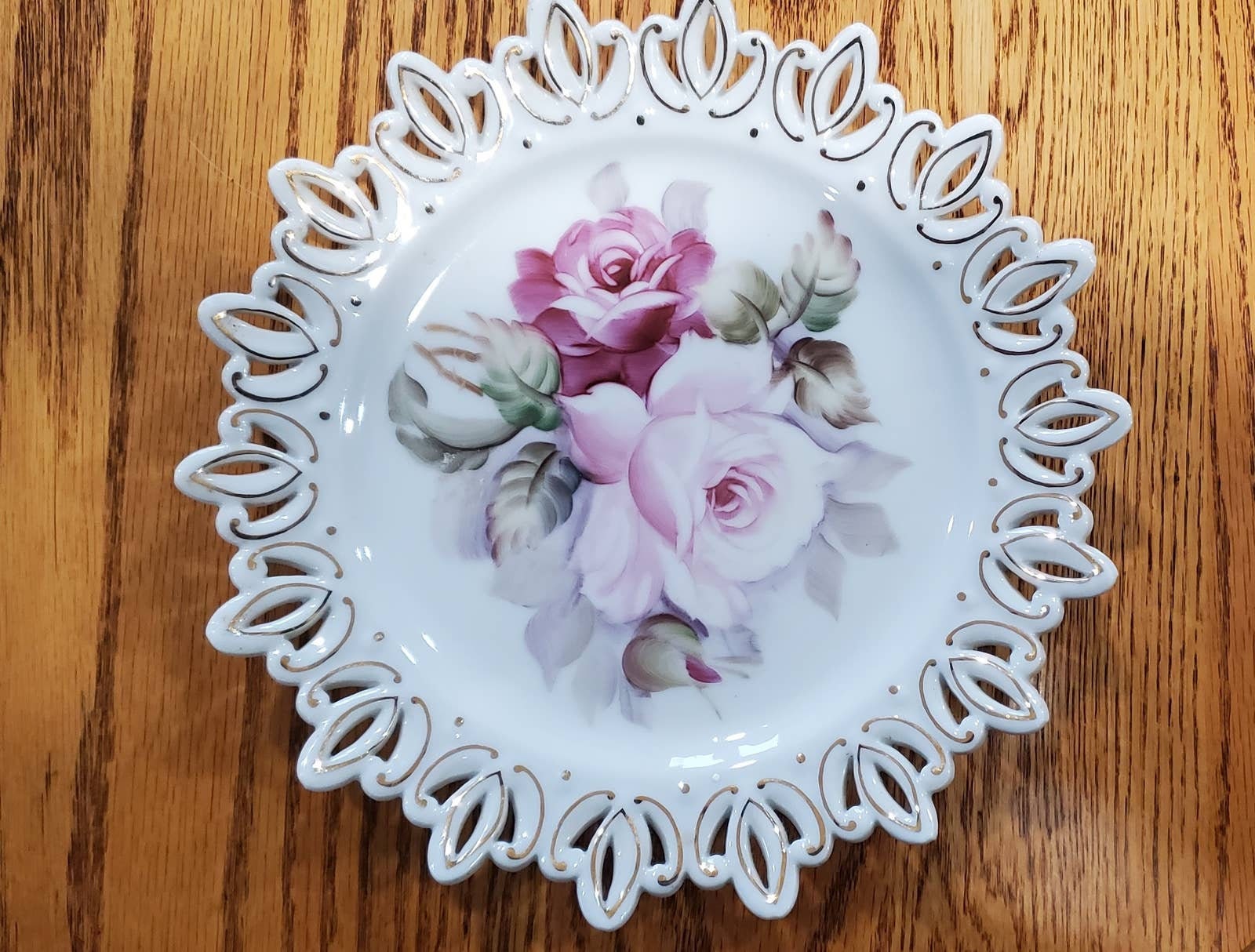 Vintage Flower Plates, 1960's Lefton Decorative Flower Plates, Hanging ...