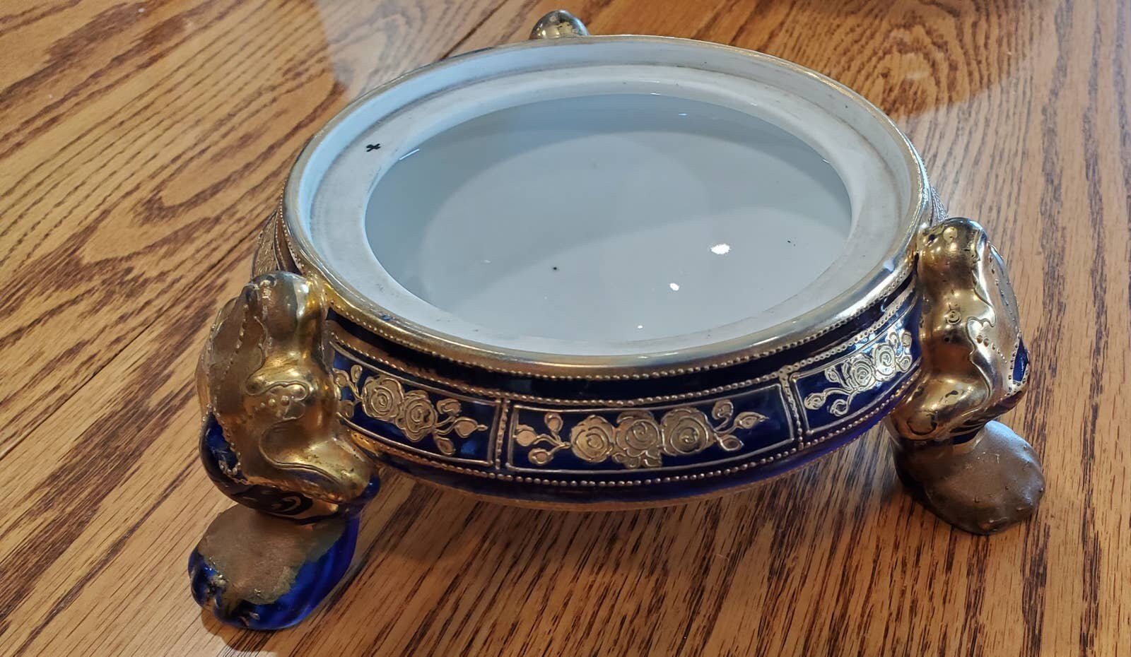 Rare Antique Limoges Jardiniere Stand Gold Encrusted Jeweled Paw Feet ...