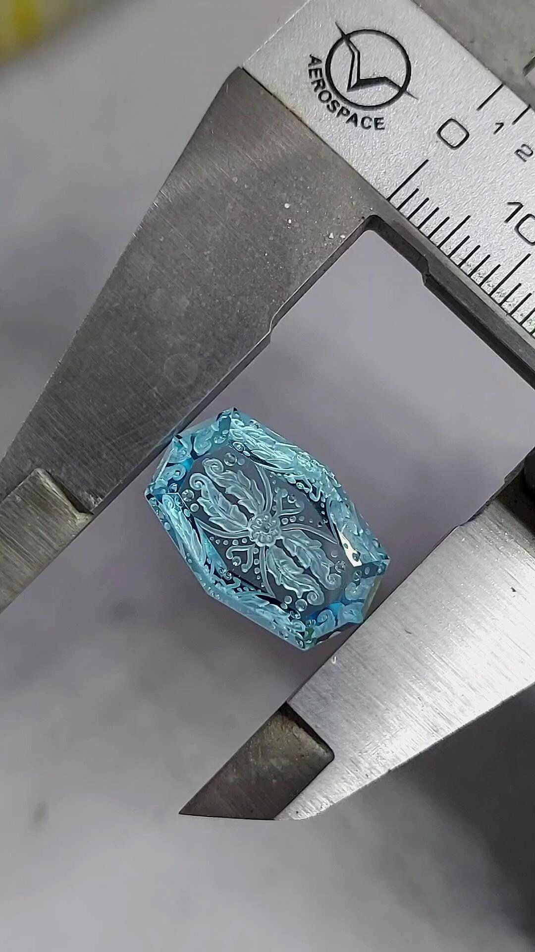 Intaglio Gemstone Sky Topaz, Intaglio Quartz, Intaglio Gem, Intaglio ...