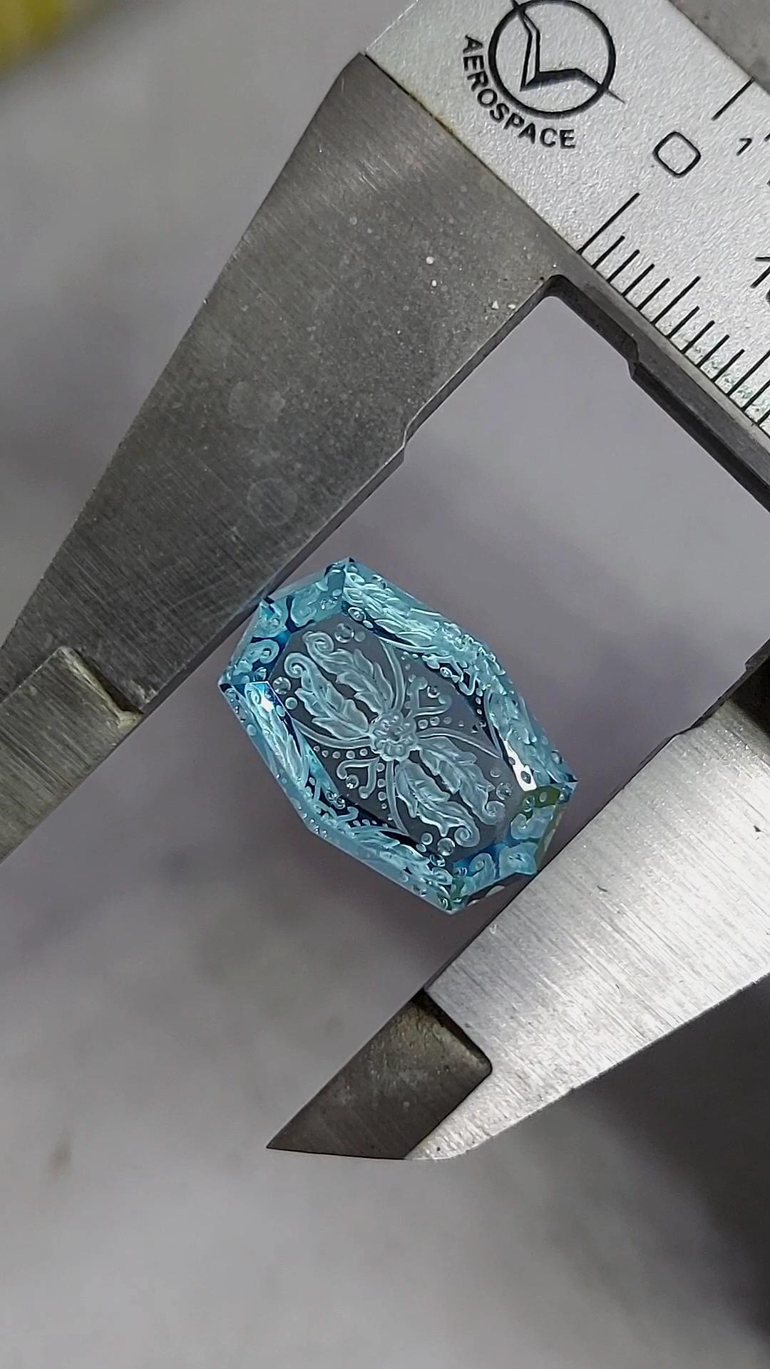 Intaglio Gemstone Sky Topaz, Intaglio Quartz, Intaglio Gem, Intaglio ...