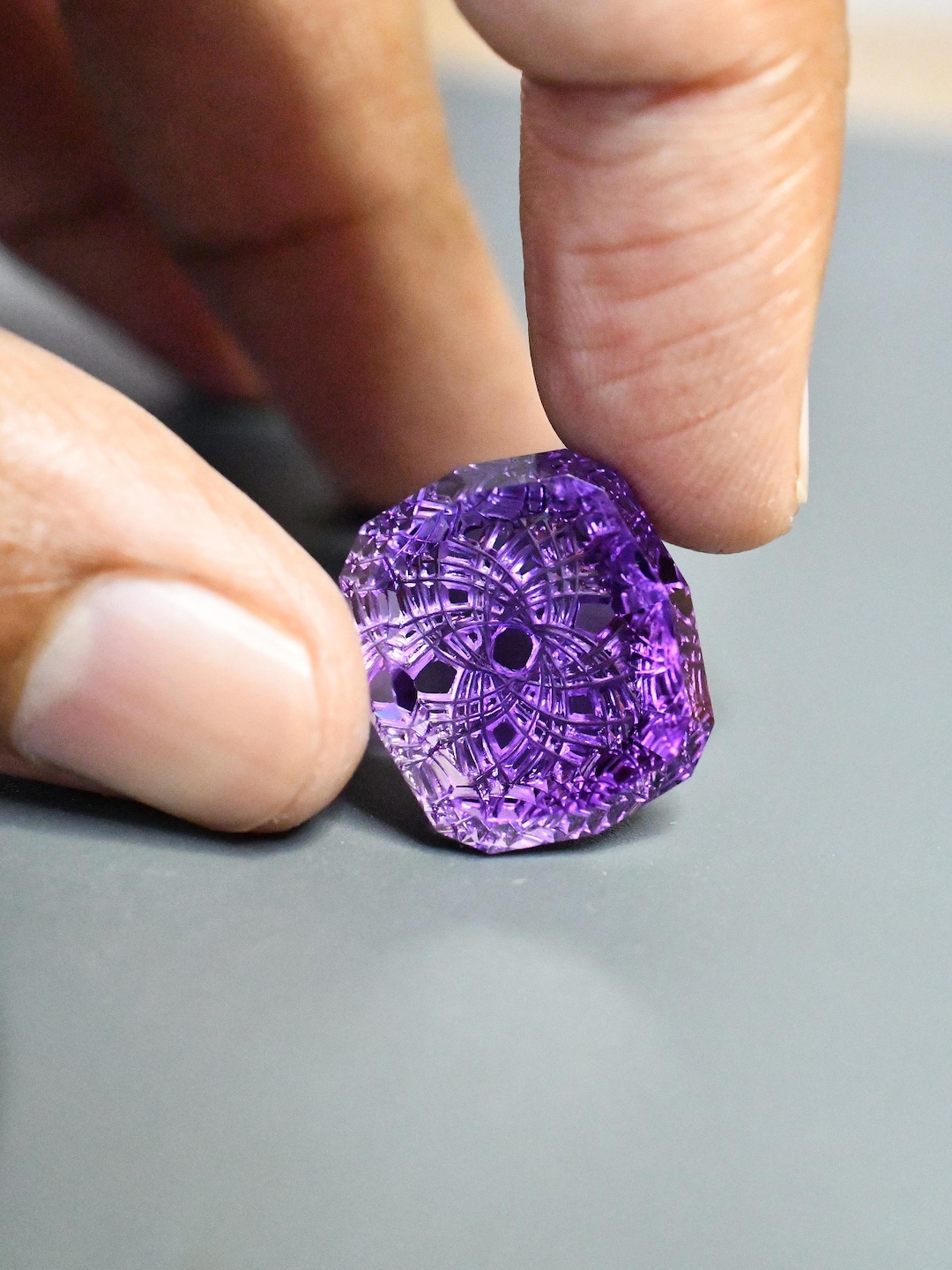 Fantasy Cut Gemstone, Amethyst-19.70 Cts Fantasy Cut, Fantasy Cut Gem ...