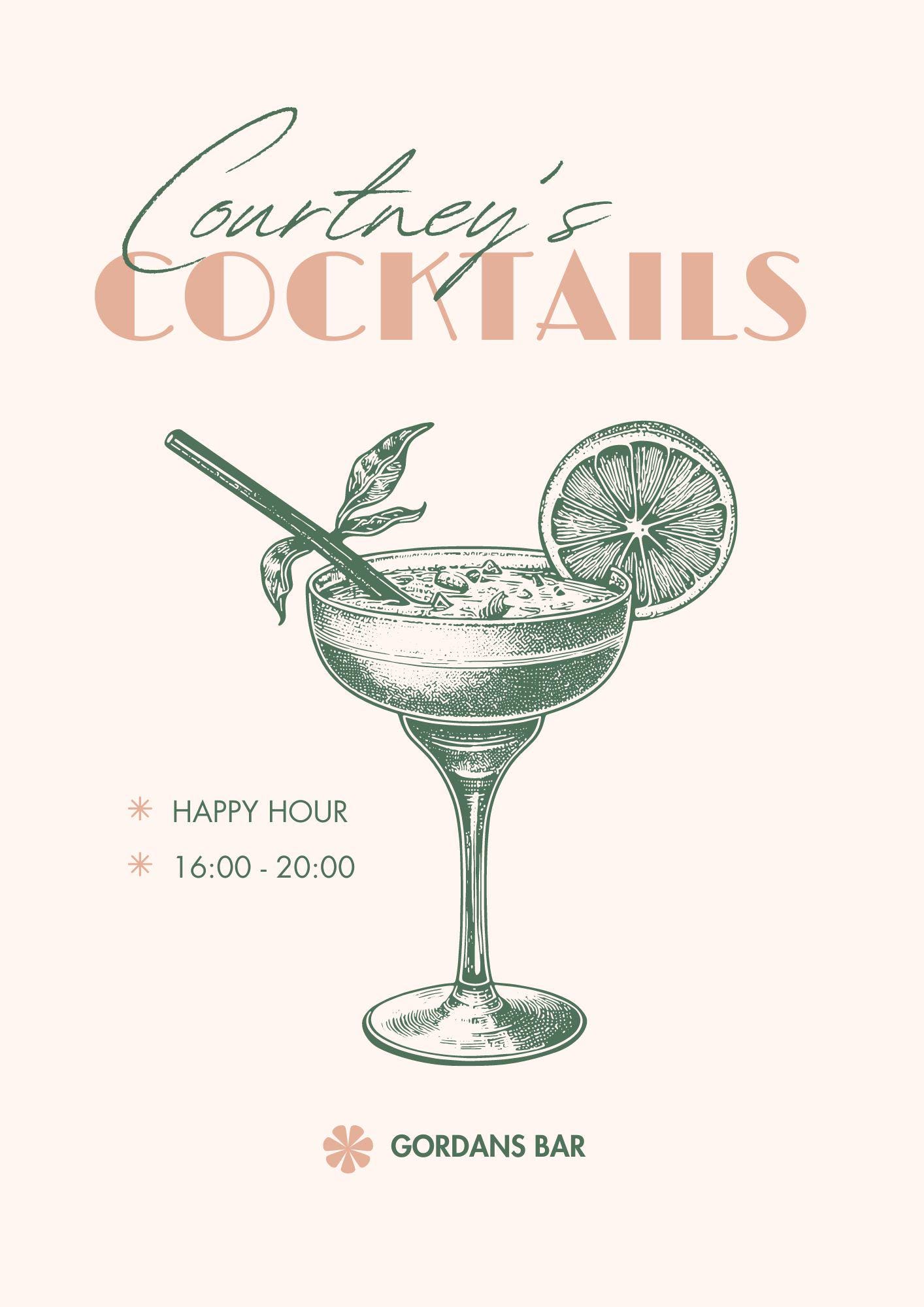 Personalised Cocktail Poster - Etsy