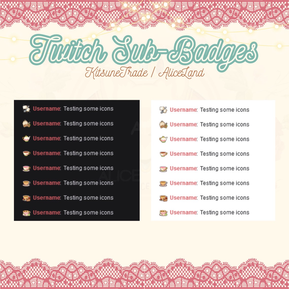 Vtuber Twitch Sub-badges | Rose Tea Party | 2 Year Set - Etsy