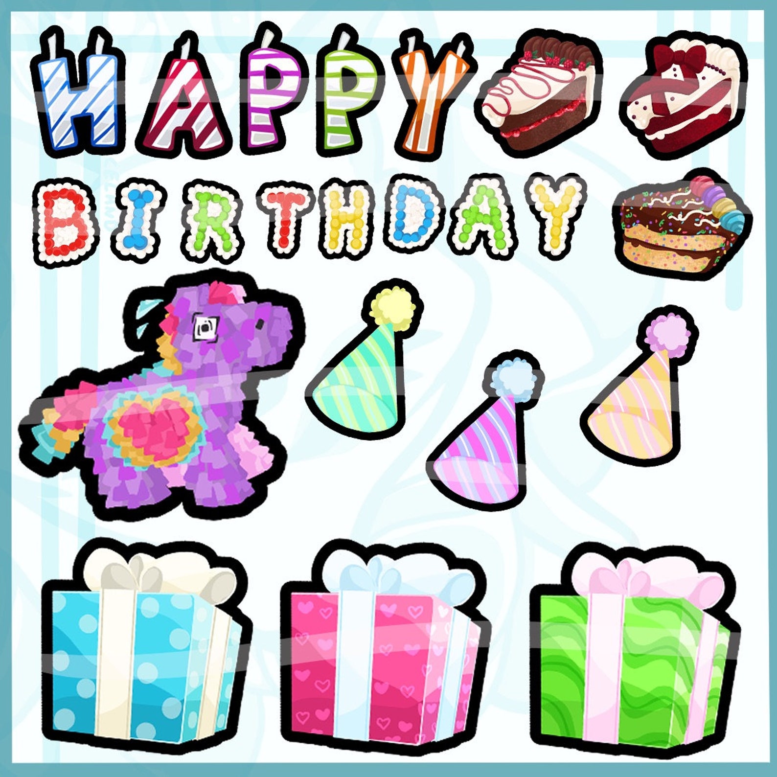 Vtuber Streaming Twitch Asset Birthday Pack Set 1 - Etsy