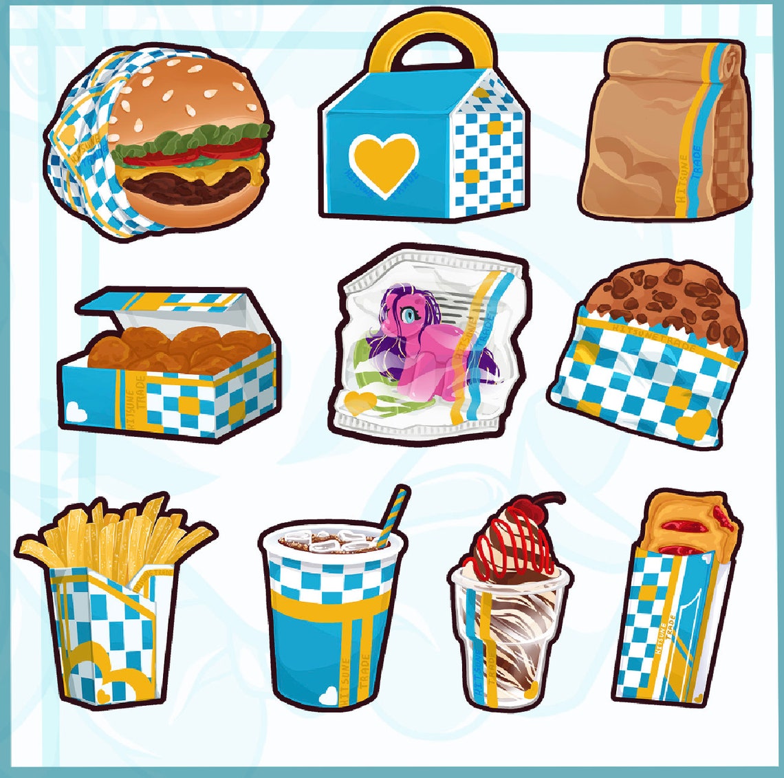 Vtuber Streaming Twitch Asset Fast Food Set 1 - Etsy