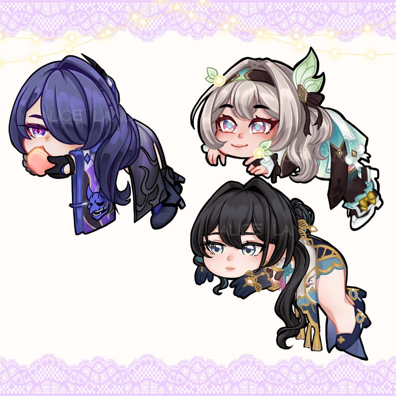 Vtuber Streaming Twitch Asset - Honkai Star Rail Set 1 Resting Chibis ...