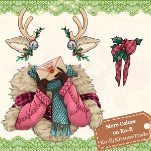 Vtuber Streaming Twitch Asset - Christmas Holiday Static Outfit Set 3 ...