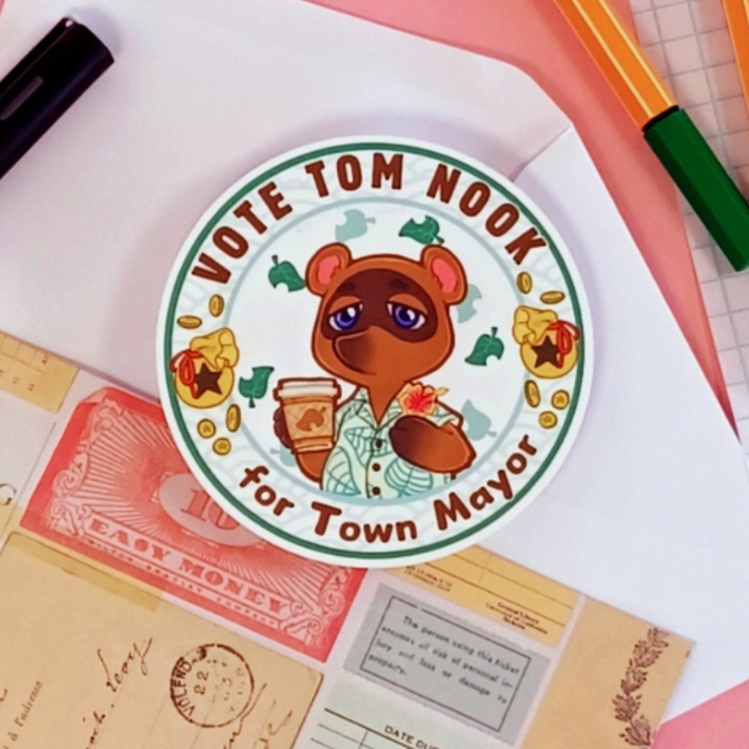 Circle Sticker Vote Tom Nook for Town Mayor AC - Etsy