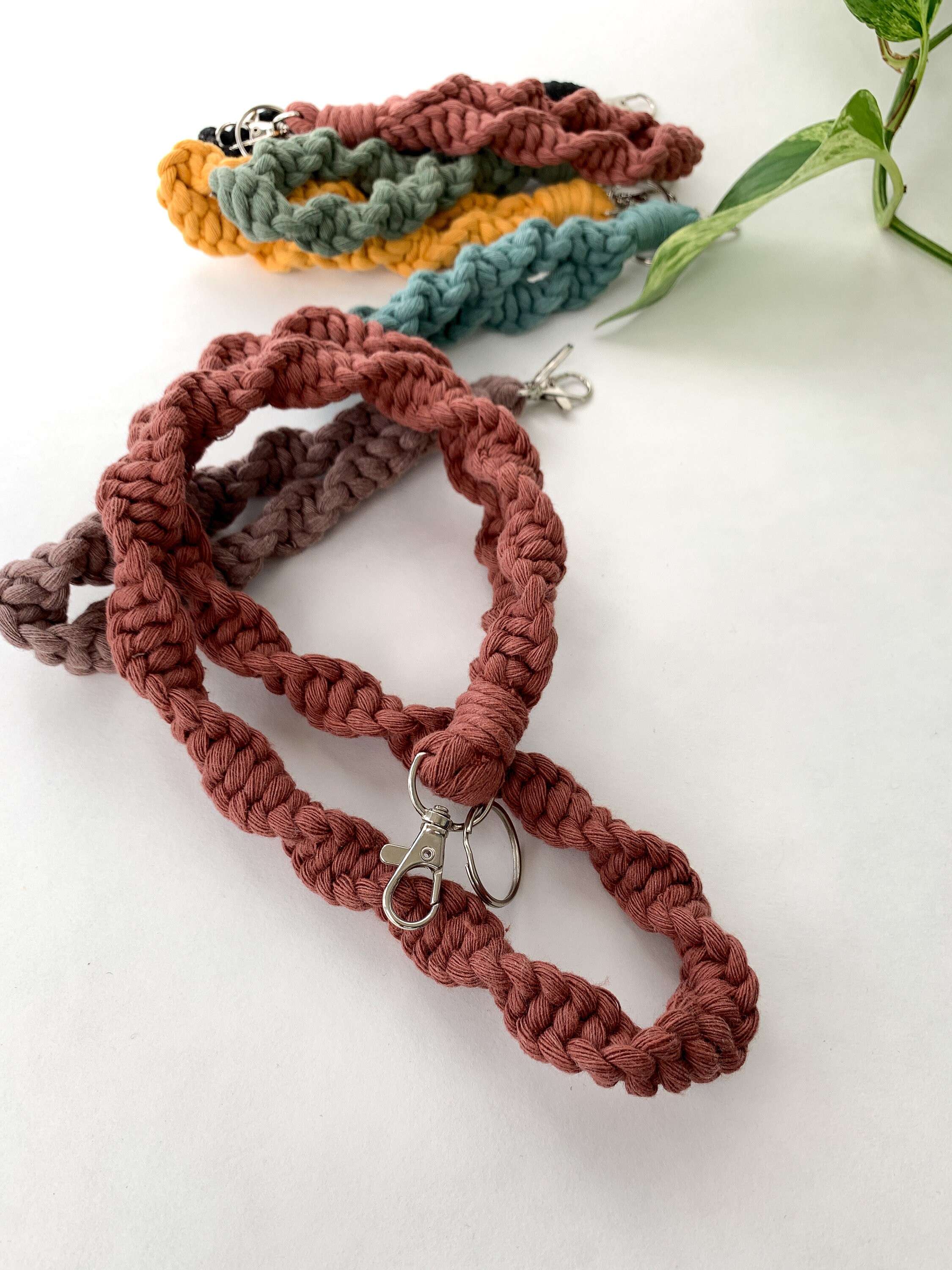 Spiral Macrame Keychain Wristlet and Lanyard New Colors - Etsy