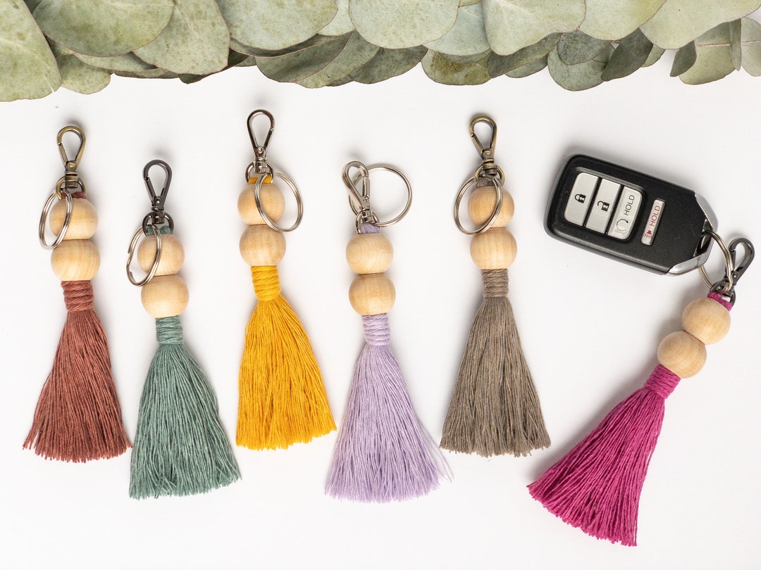 Boho Macrame Tassel Keychain - the Perfect Accessory for Your Keys, Key ...