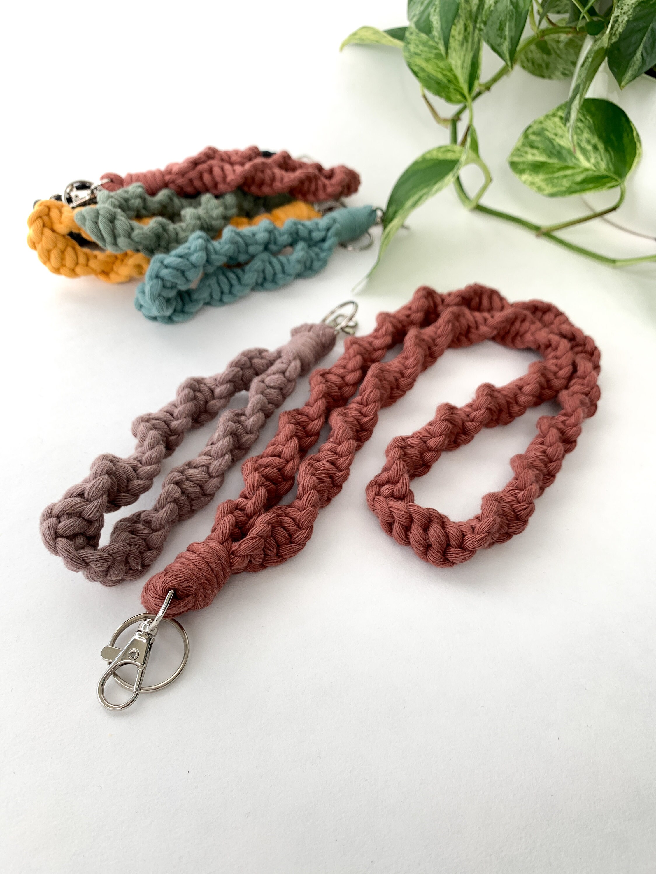 Spiral Macrame Keychain Wristlet and Lanyard New Colors - Etsy