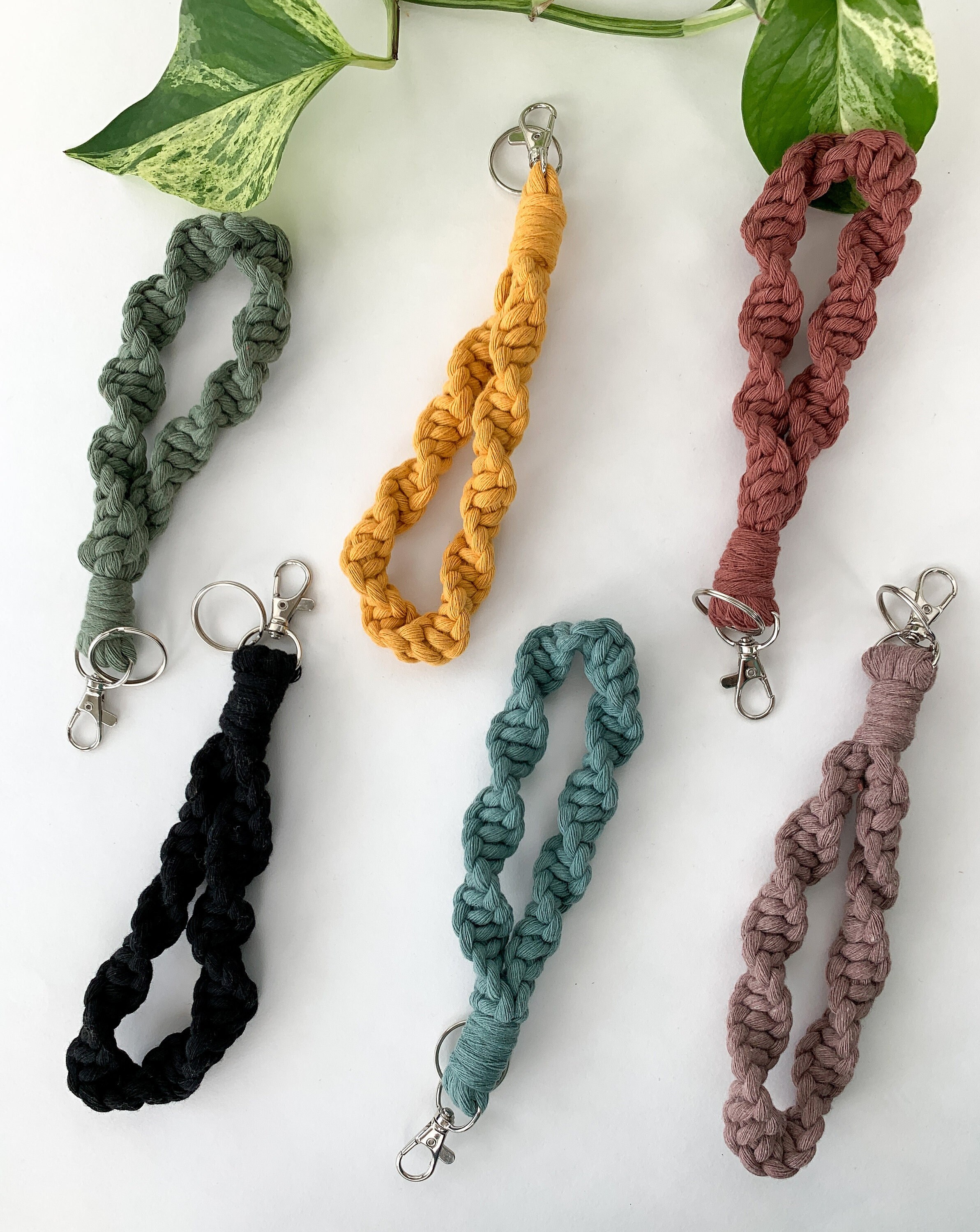 Spiral Macrame Keychain Wristlet and Lanyard New Colors - Etsy