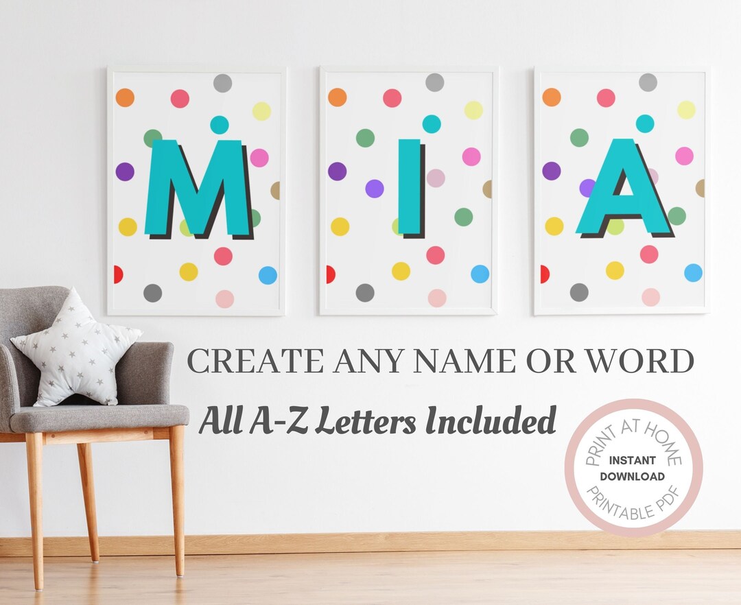 Rainbow Spotty Alphabet Letters A-Z 26 Files to Spell Names - Etsy