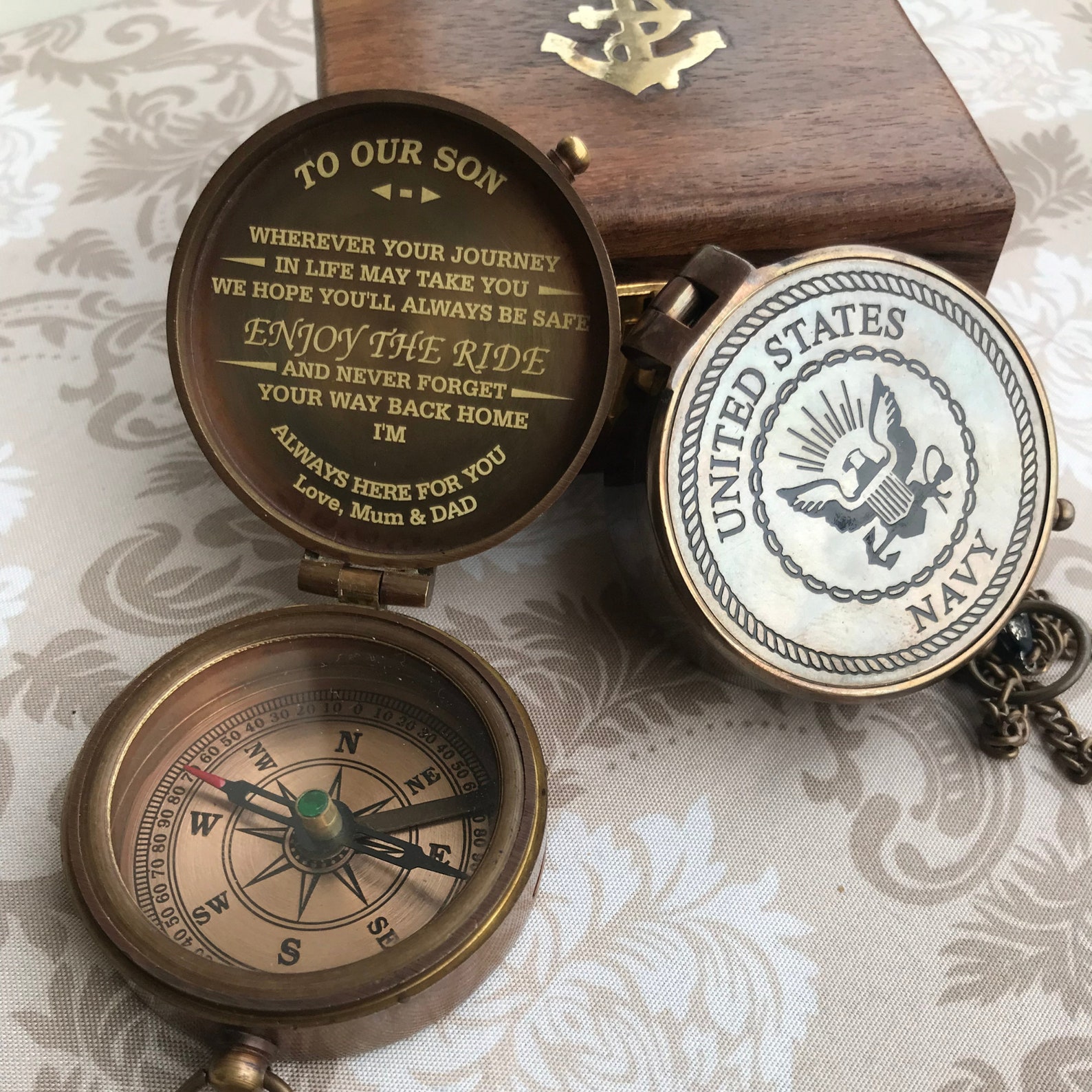 United Sates Personalized Navy Gift Antique Navy Compass - Etsy