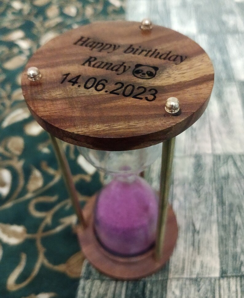 Tabletop Brass & Wood Hourglass Personalized Sand Timer - Etsy