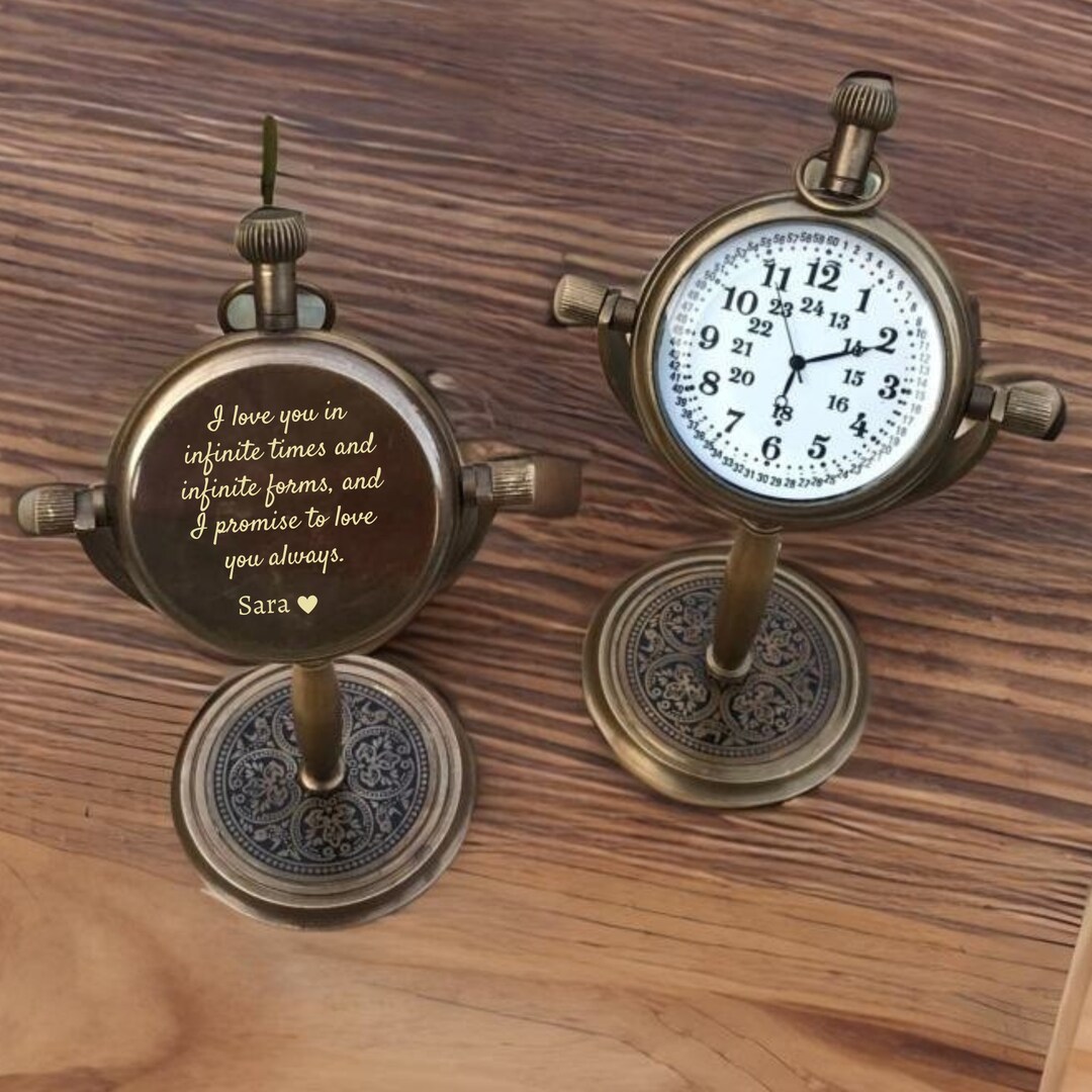 Personalized Anniversary Gift, Engraved Desk Clock Gift, Meaningful ...