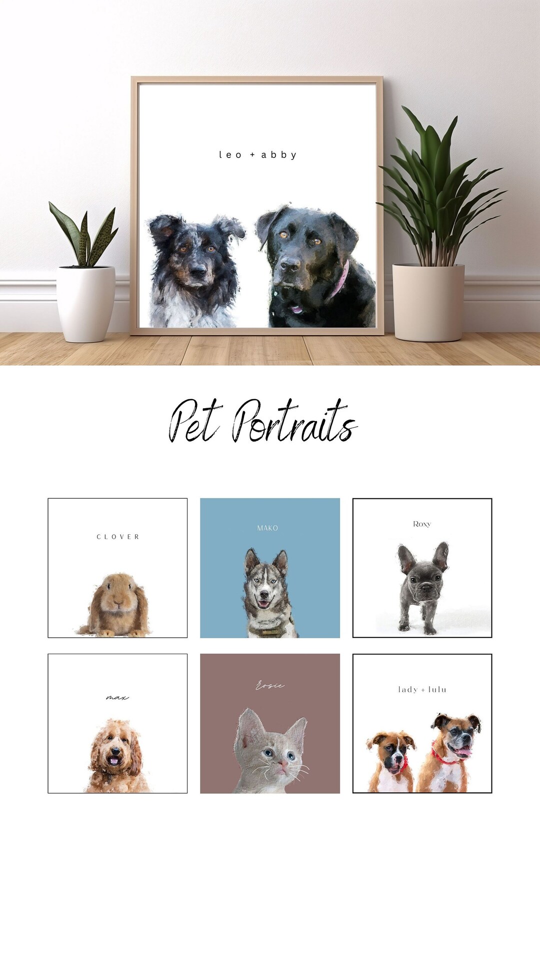 Pet Portrait | Custom Pet Personalized Pet Portrait in Oil - Etsy