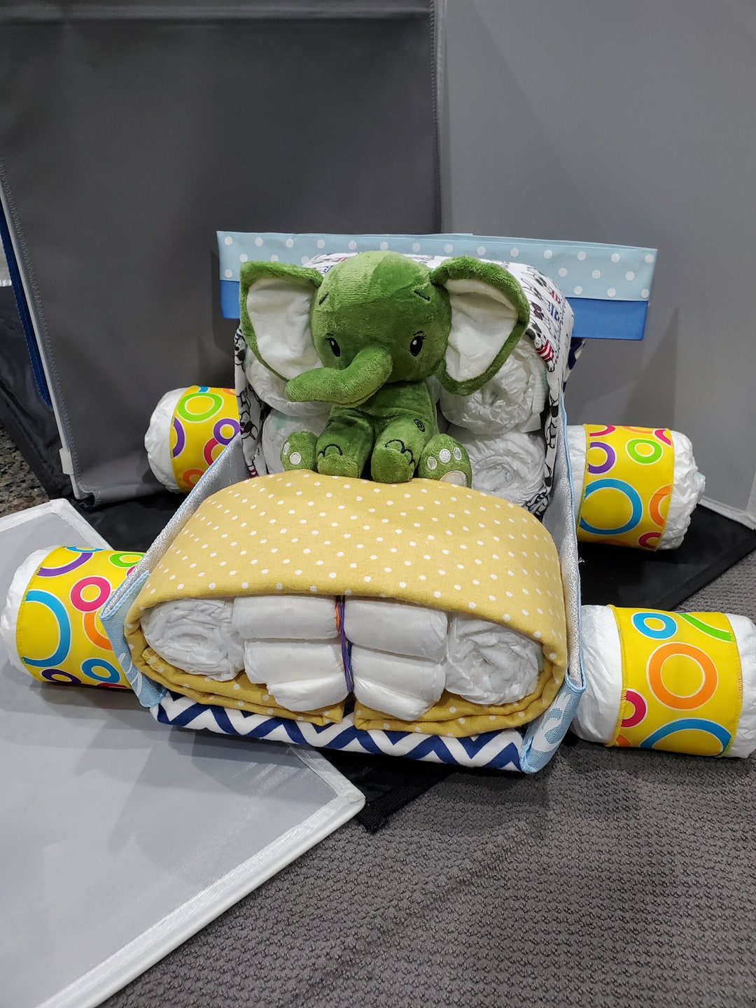 Race Car Diaper Cake - Polka Dots - Etsy