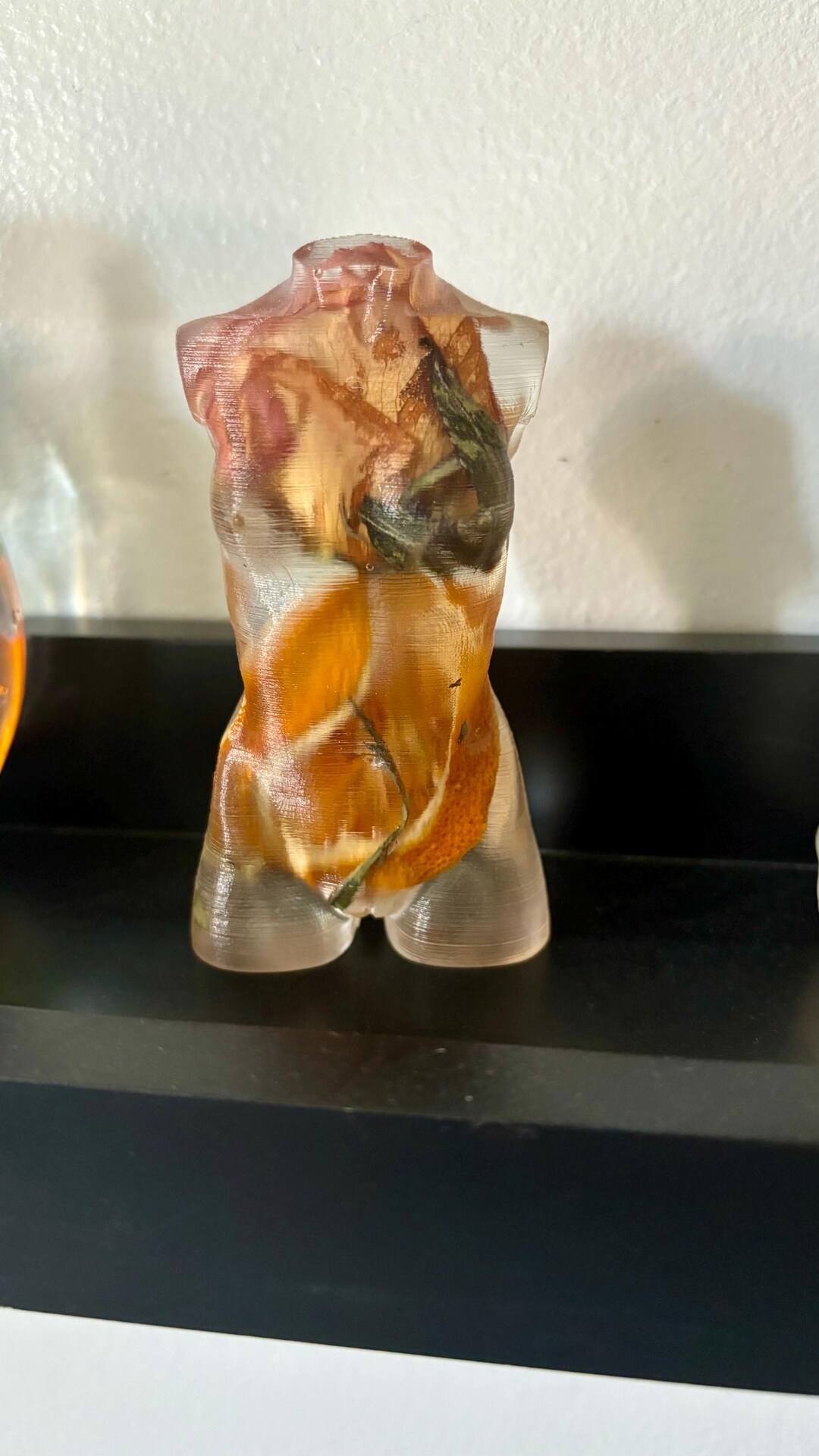 Xena // Thin Botanical Goddess Sculpture Real Dried Flower Orange Body ...
