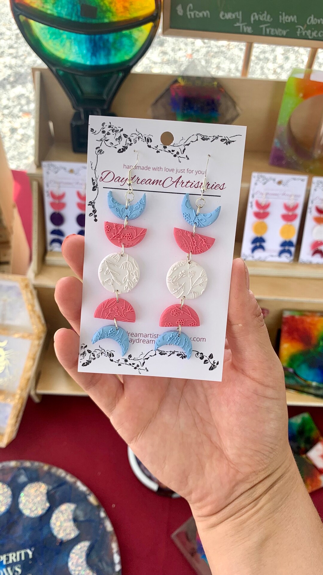 Subtle Transgender Pride Flag Moon Earrings // Trans Art, Lgbt+ Art ...