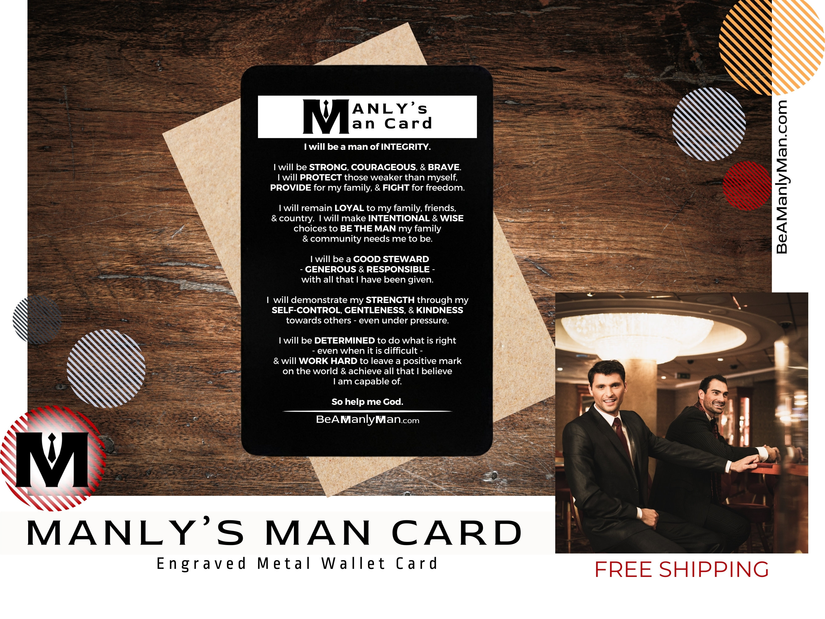 The MAN CARD | Laser-engraved With Positive Masculine Character Traits ...
