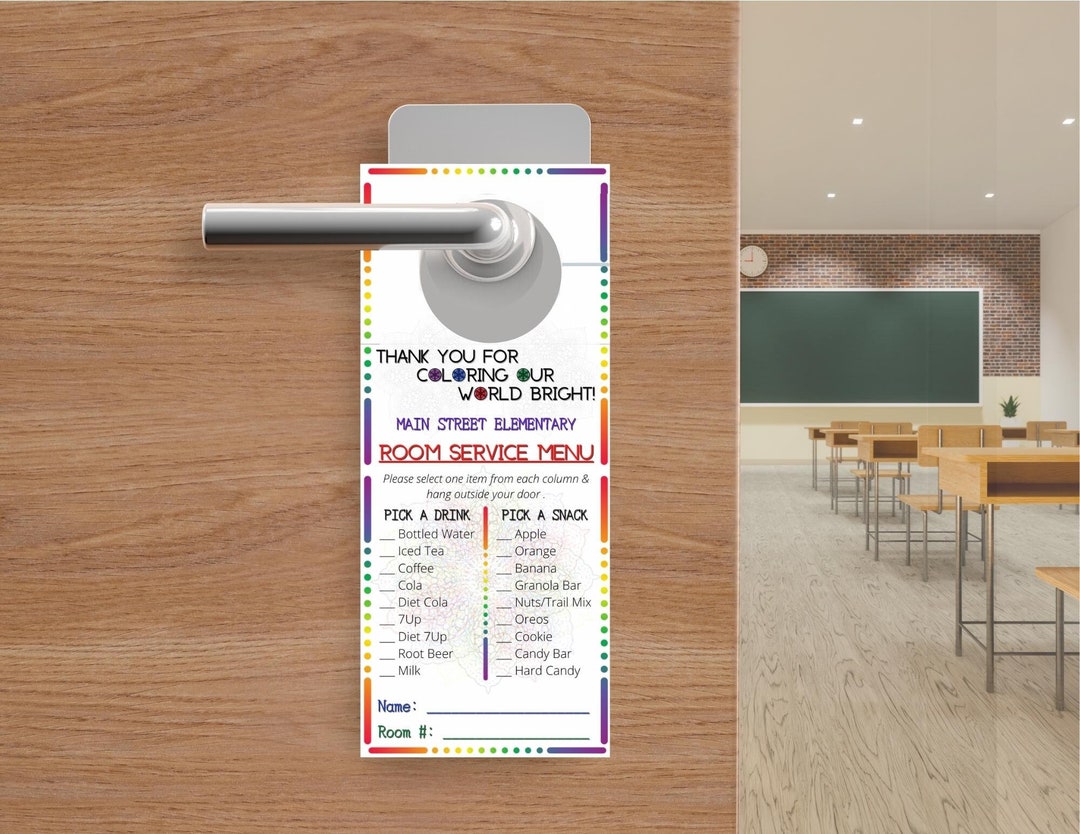 Door Signs Teacher Appreciation Week Kaleidoscope Snack Time Room ...