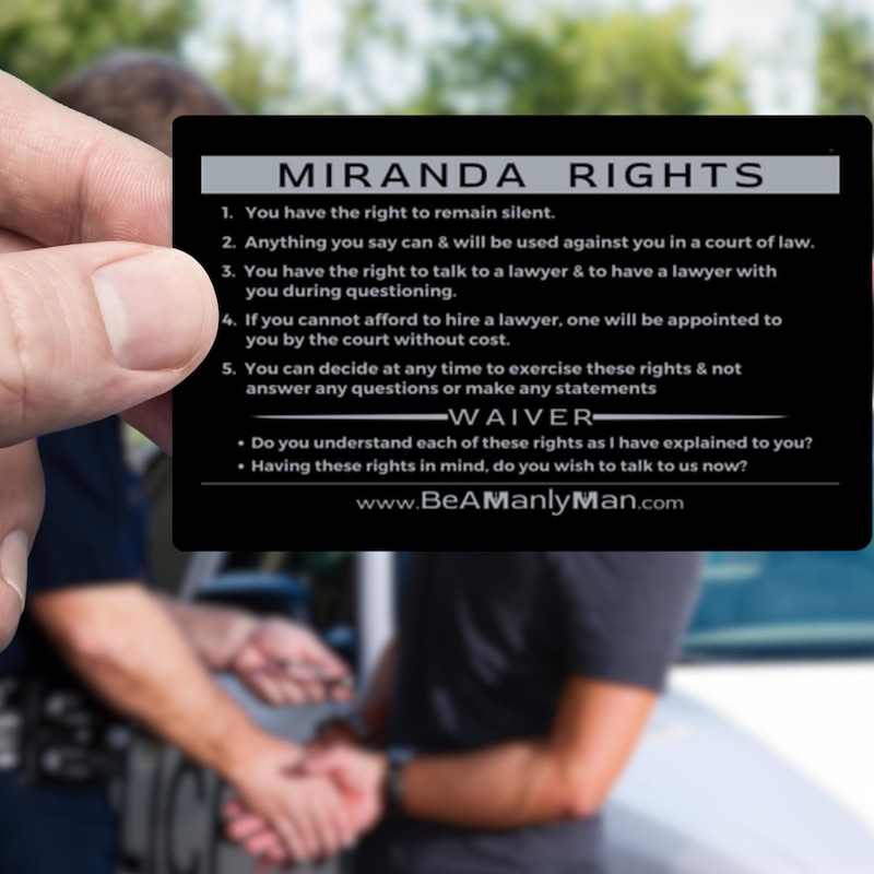 Metal Miranda Rights Cards - Etsy