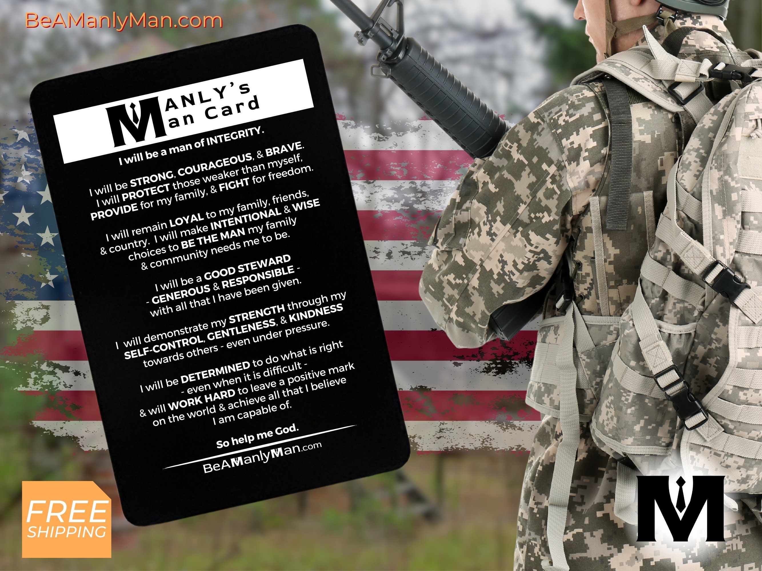 The MAN CARD | Laser-engraved With Positive Masculine Character Traits ...