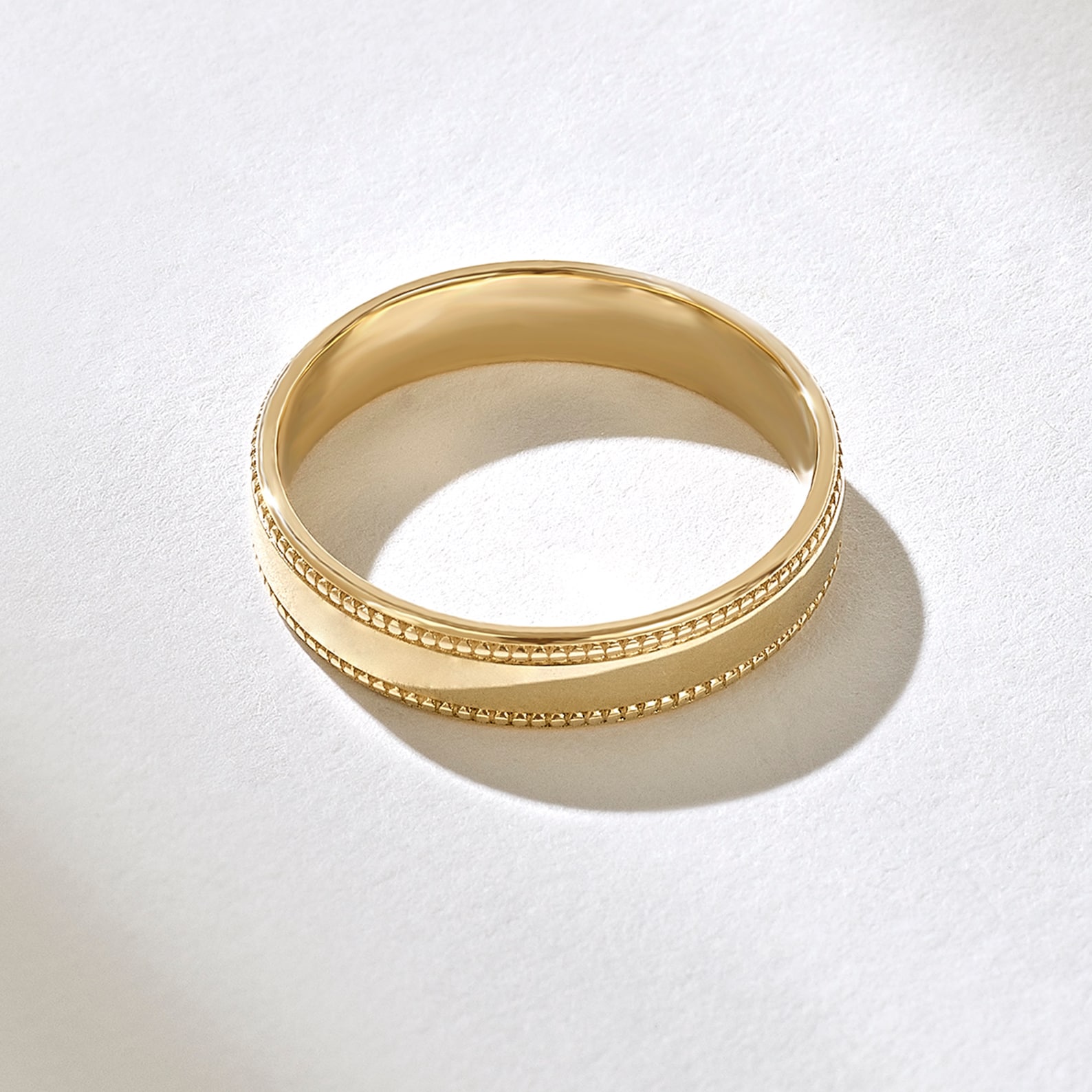 Milgrain Wedding Band, 14k Solid Gold Band, Mens Womens Gold Matching ...