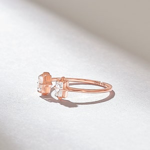 Diamond Open Cuff Adjustable Ring Tiny Baguette Front Gap - Etsy