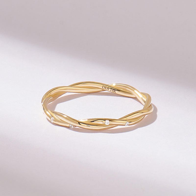 Slim Pave Diamond Band - Etsy
