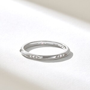 Pave Diamond Art Deco Wedding Ring, Solid Gold Eternity Matching Band ...