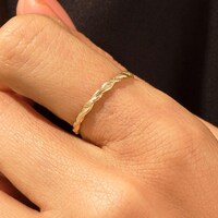 Braided Gold Band, Braided Wedding Band, Gold Braided Band, Twisted ...