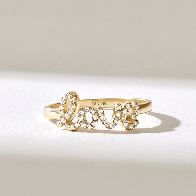 Love Word Ring - Etsy