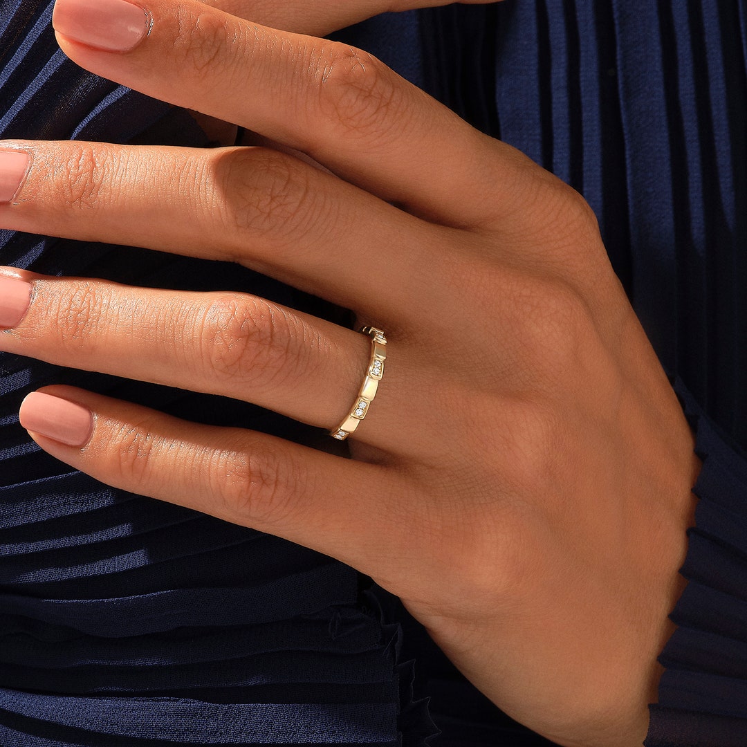 Pave Diamond Snake Wedding Ring, Womens 14k Eternity Band, 2.60MM ...