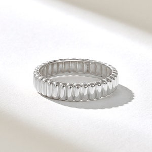 14kt Line Dome Wedding Band, Solid Gold Chunky Charlotte Ring, Unisex ...