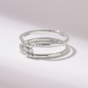 Pave Diamond Knot Ring, Solid Gold Two Band Bold Ring Women,14k Thick Infinity Statement Ring ...