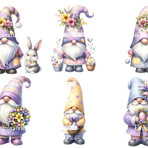 Watercolor Easter Gnomes Clipart PNG Gnome Clip Art Pastel Easter PNG ...