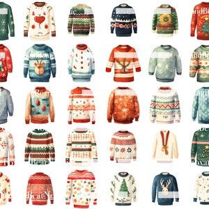 Ugly Christmas Sweater Invitation PNG Watercolor Clipart Christmas PNG ...