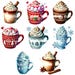 Cozy Drinks Clipart Hot Cocoa Cozy Christmas Coffee Mug PNG Watercolor ...