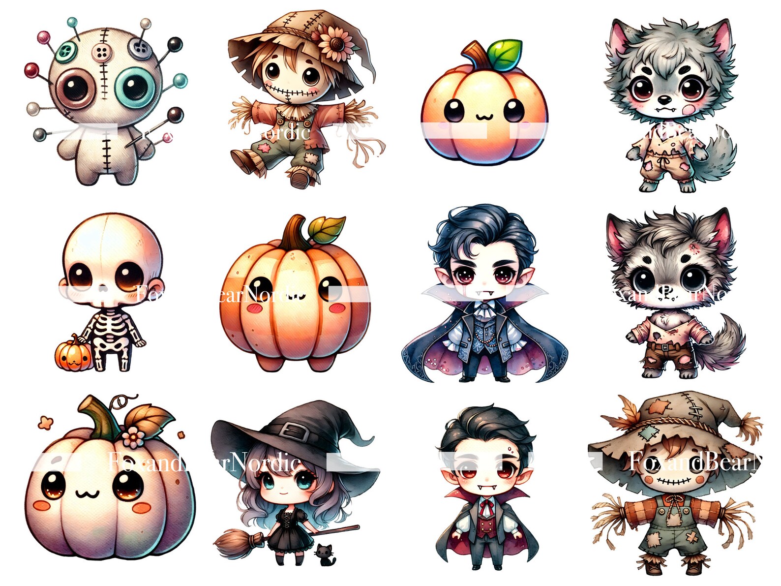 Halloween Chibi Clipart Cute Ghost PNG Halloween Clipart Halloween PNG ...