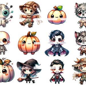 Halloween Chibi Clipart Cute Ghost PNG Halloween Clipart Halloween PNG ...